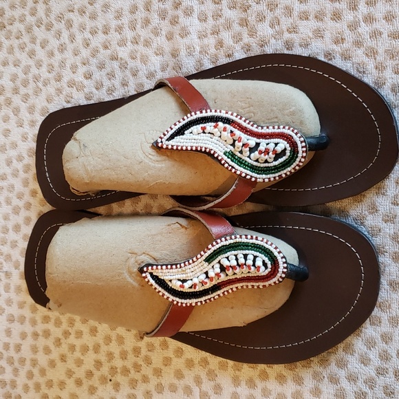 Cultural Maasai Sandals | Shoes | Men Maasai Leather Sandals Size 5 Or ...